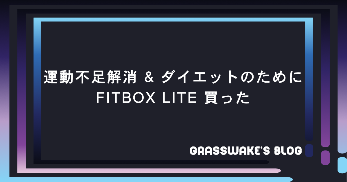 運動不足解消 & ダイエットのために FITBOX LITE 買った | Grasswake‘s Blog